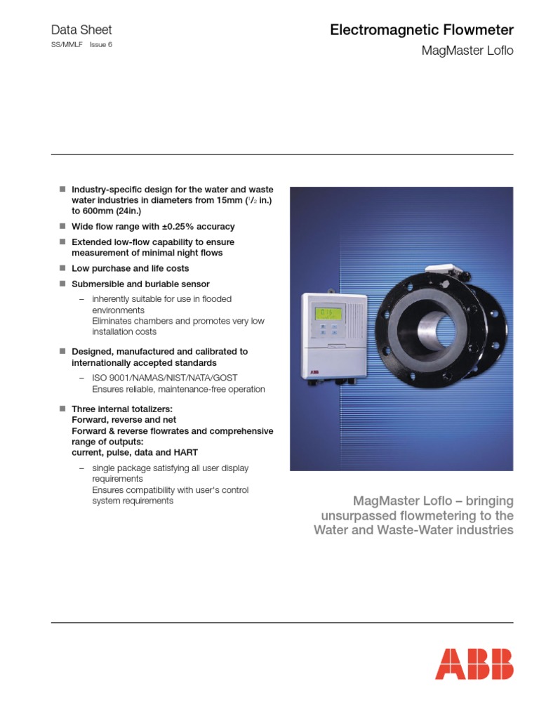 ABB Electromagnetic Flowmeter2 | PDF | Flow Measurement | Power Supply