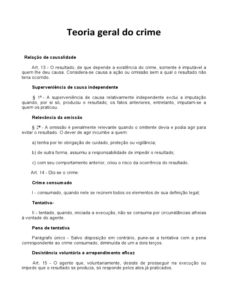 Teoria Geral Do Crime 02 | PDF | Crimes | Crime e Violência