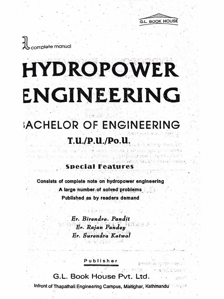 Hydropower Engineering Manual | PDF | Spillway | Water And Politics