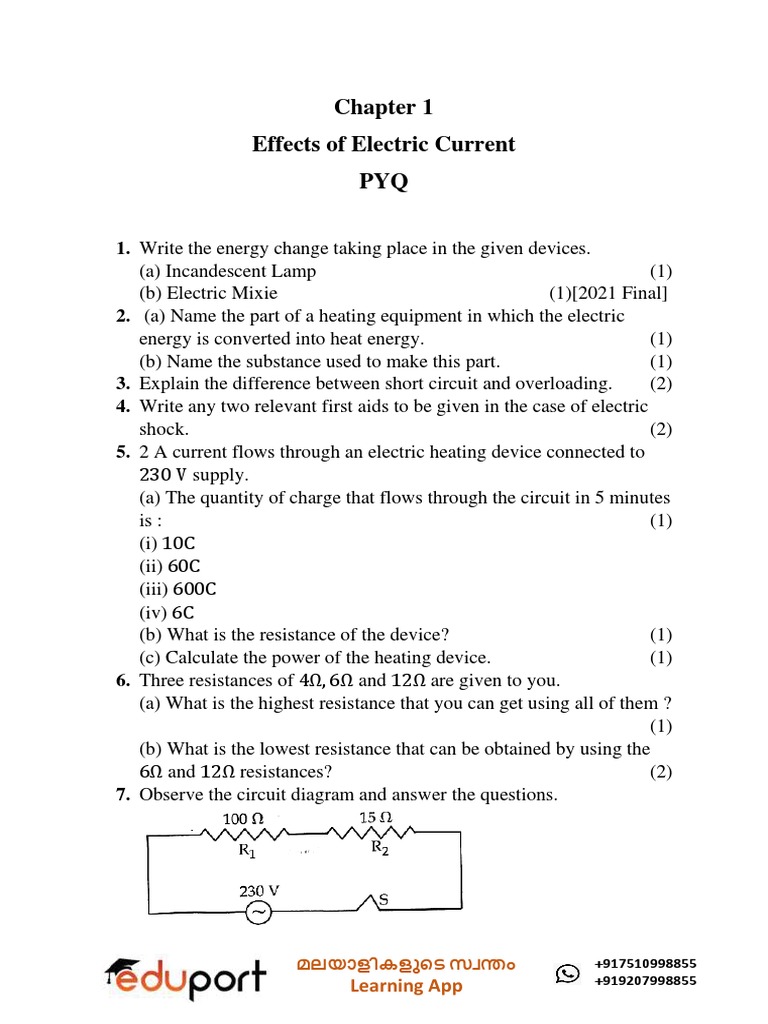 Effects of Electric Current Explained | PDF | Incandescent Light Bulb ...