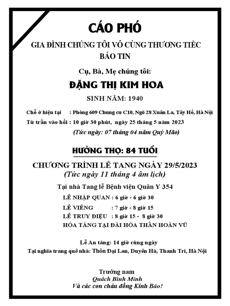 Cáo Phó | PDF