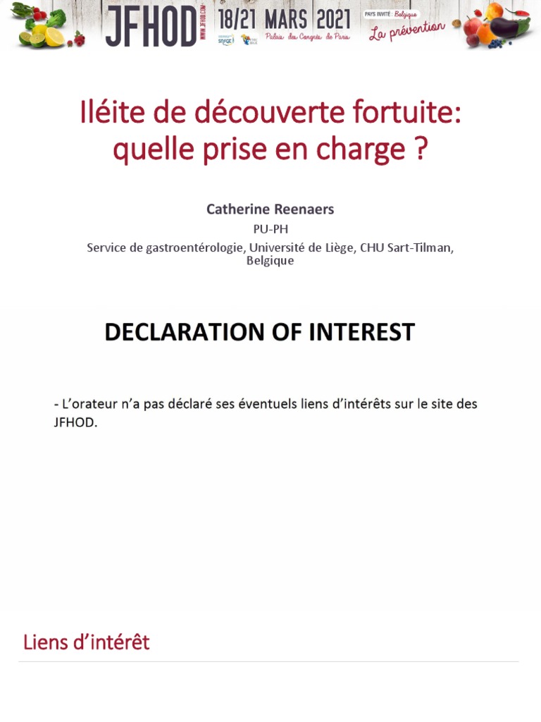 Iléite de Découverte Fortuite, Quelle Prise en Charge Diapo | PDF ...