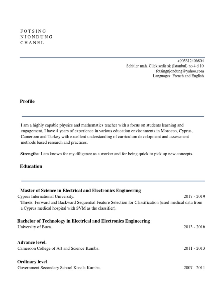 Chanel CV | PDF | Operating System | Windows 10