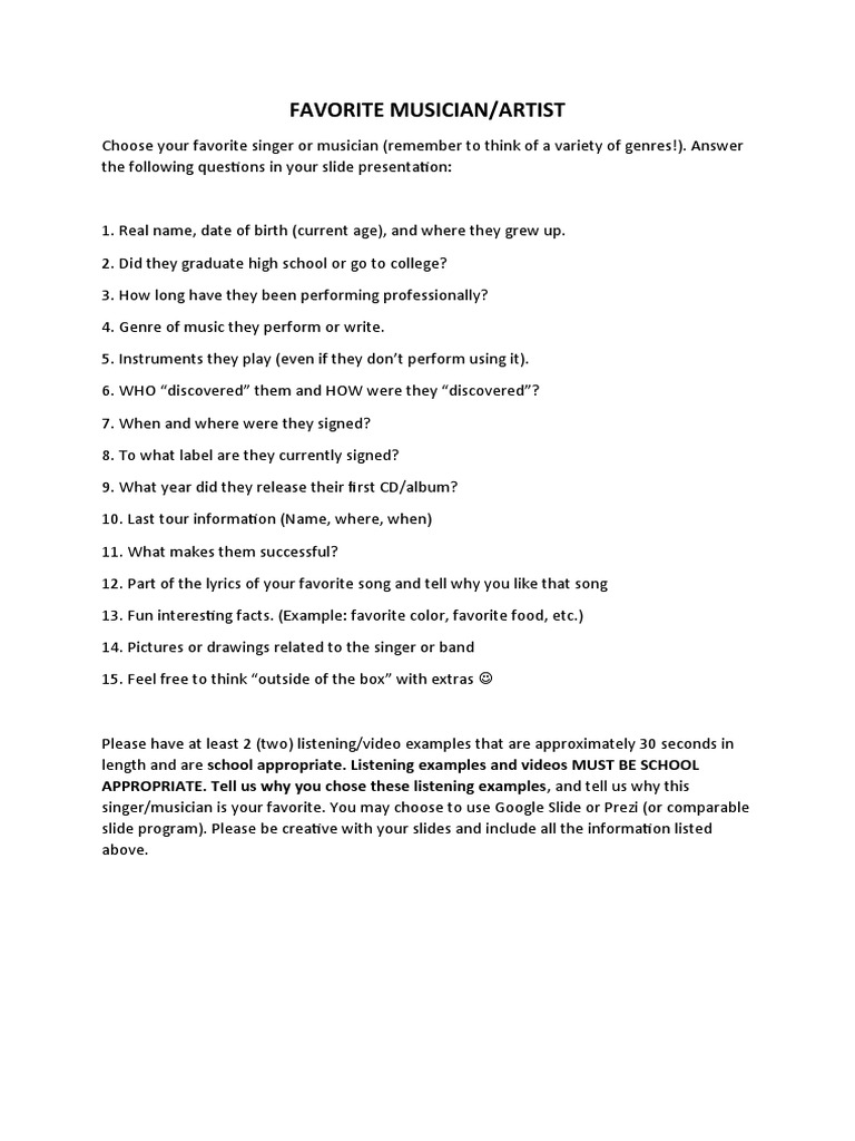 FAVORITE MUSICIAN | PDF