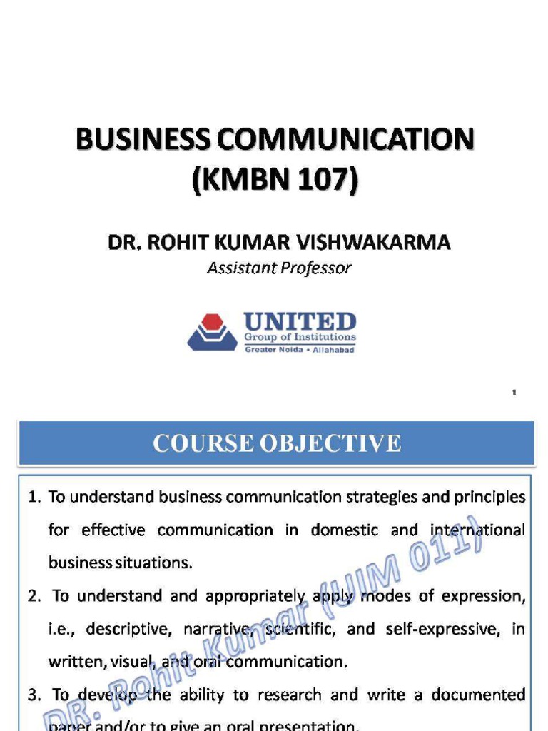 Business Communication Unit 1 | PDF