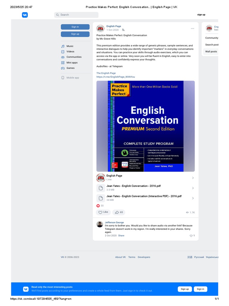 Practice Makes Perfect - English Conversation | PDF | Cyberspace | World Wide Web