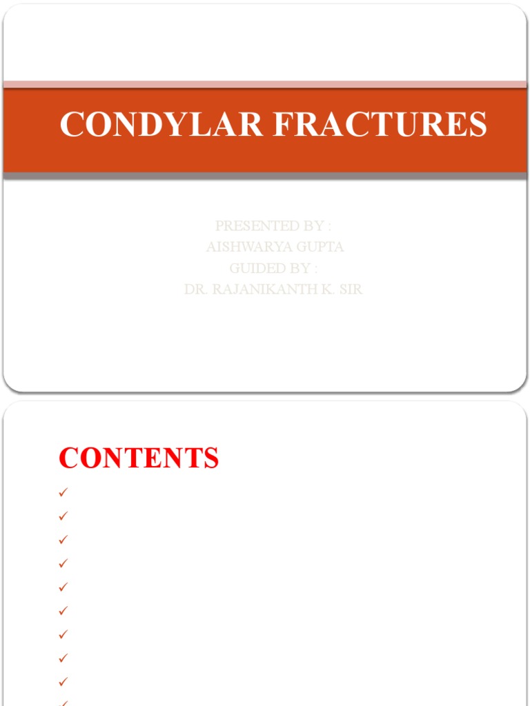 Condylar Fractures | PDF | Human Head And Neck | Skeletal System