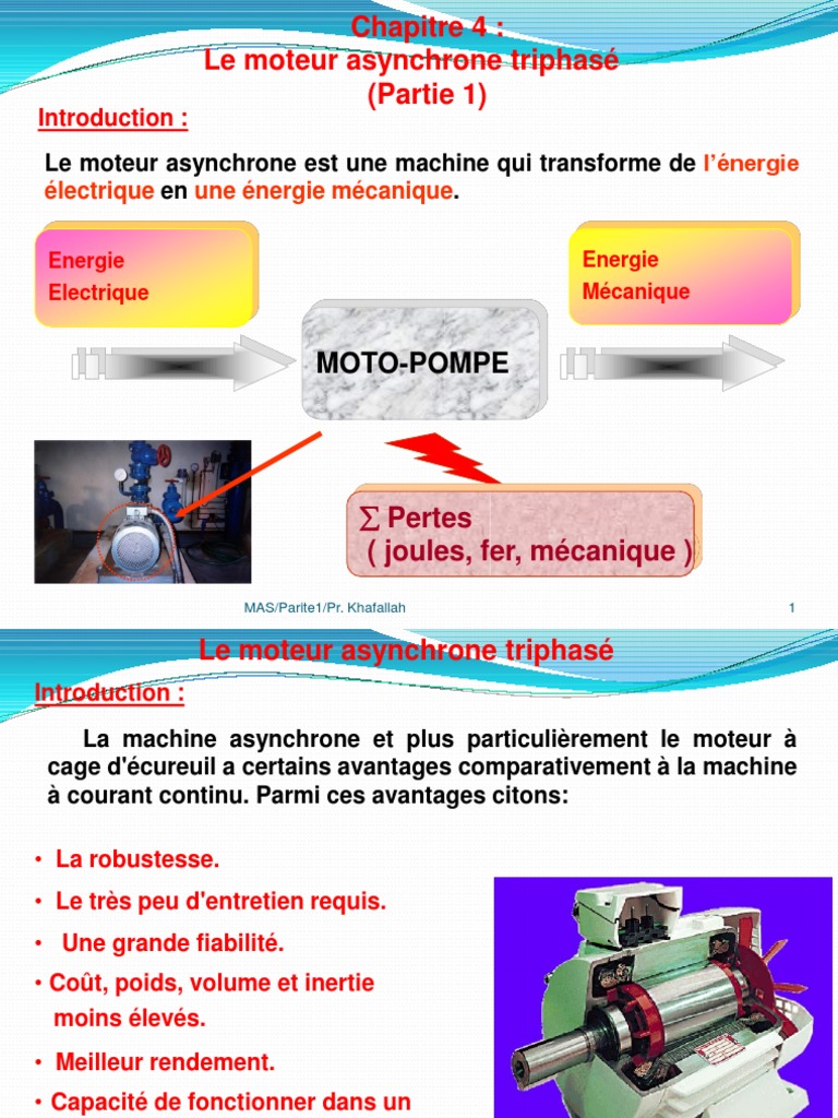 Moteur Asynchrone Triphasé : Fonctionnement et Avantages | PDF ...