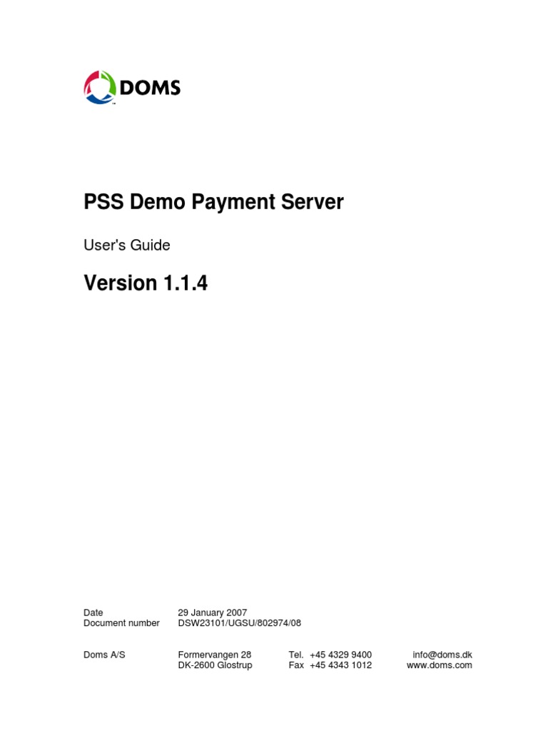 UserGuide DemoPaymentServer 802974 | PDF | Login | Server (Computing)