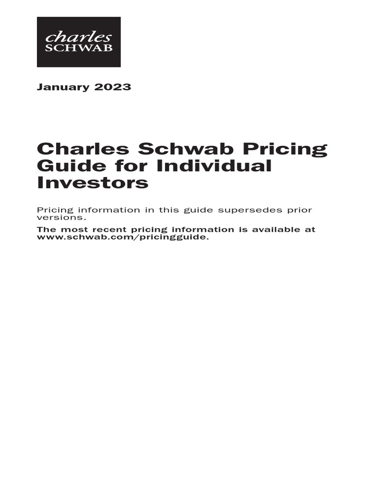 Charles Schwab Pricing Guide For Individual Investors | PDF | American Depositary Receipt | Stocks
