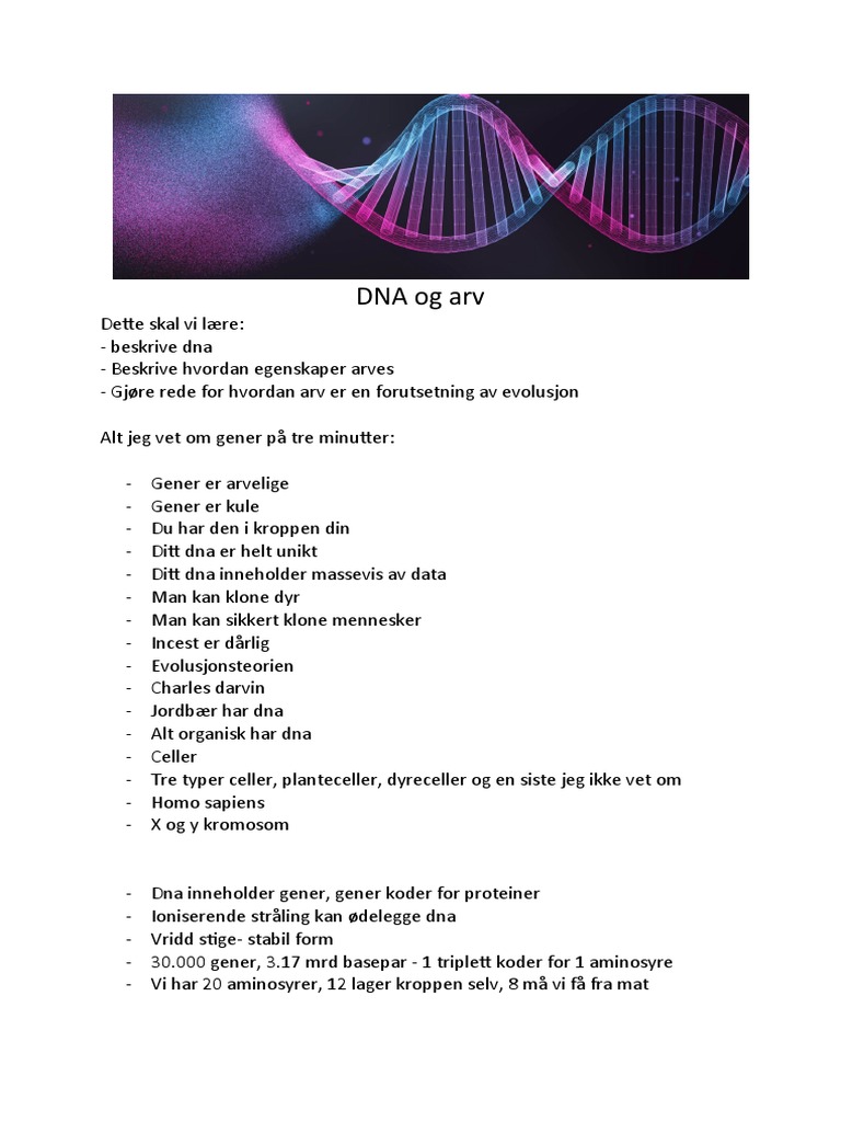 DNA og arv | PDF