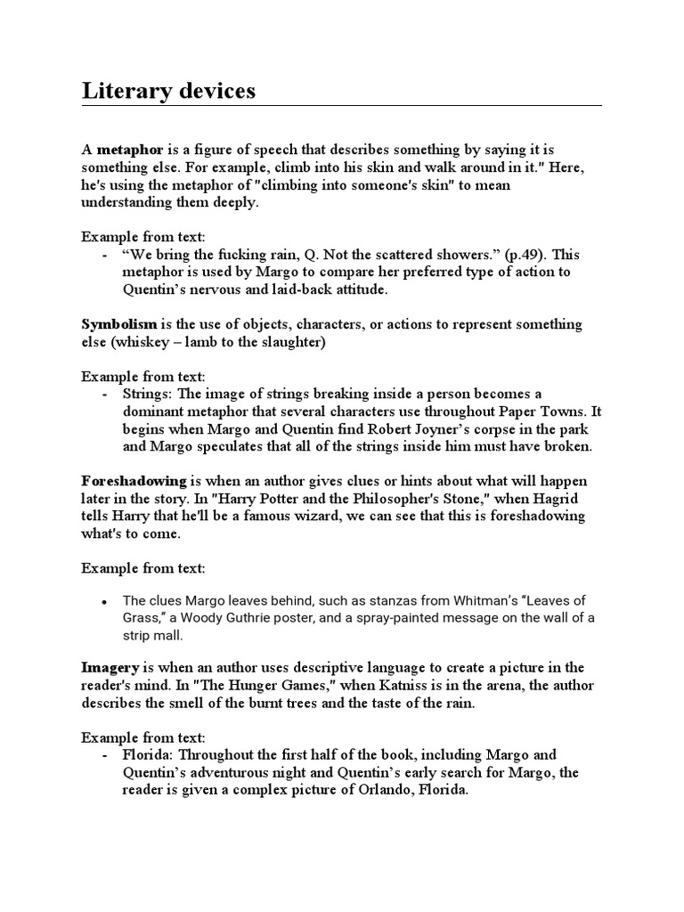 Literary Devices | PDF
