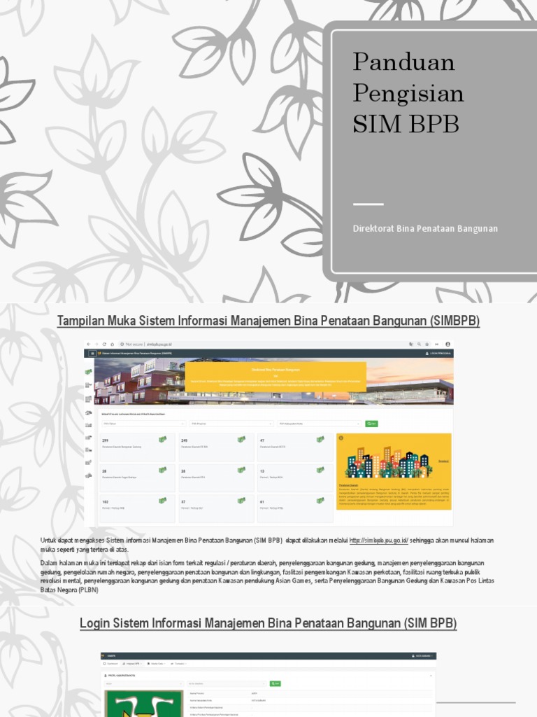Panduan Pengisian Sim BPB: Direktorat Bina Penataan Bangunan | PDF