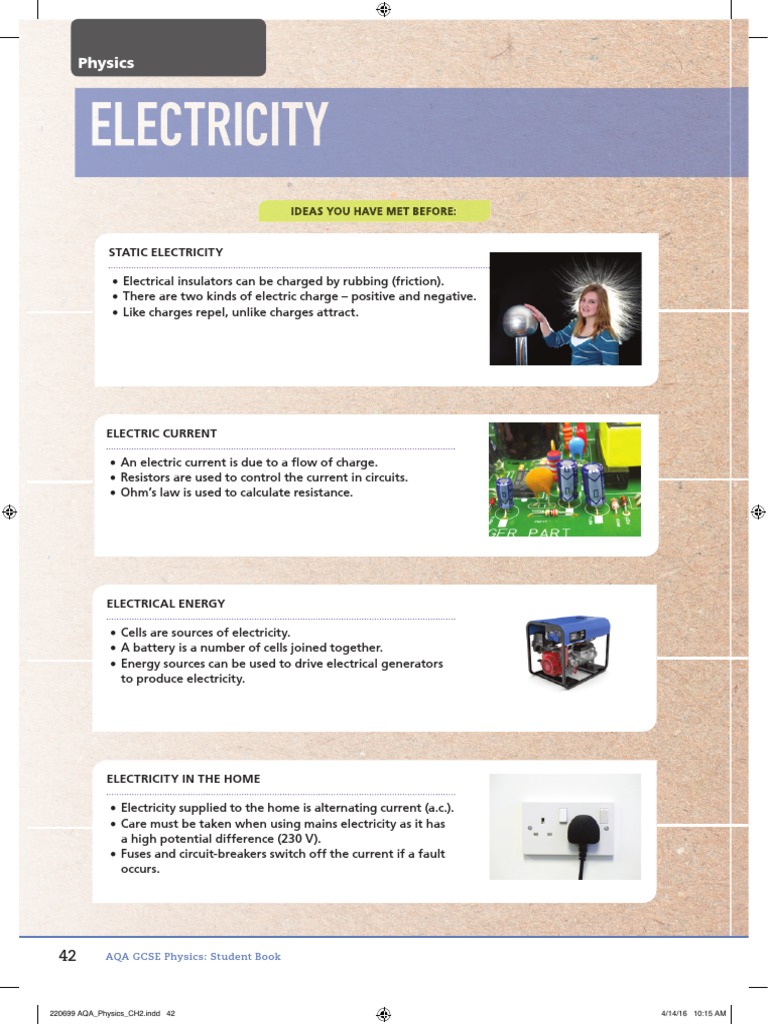 AQA GCSE Physics Student Book Chapter 2 | PDF | Series And Parallel Circuits | Voltage