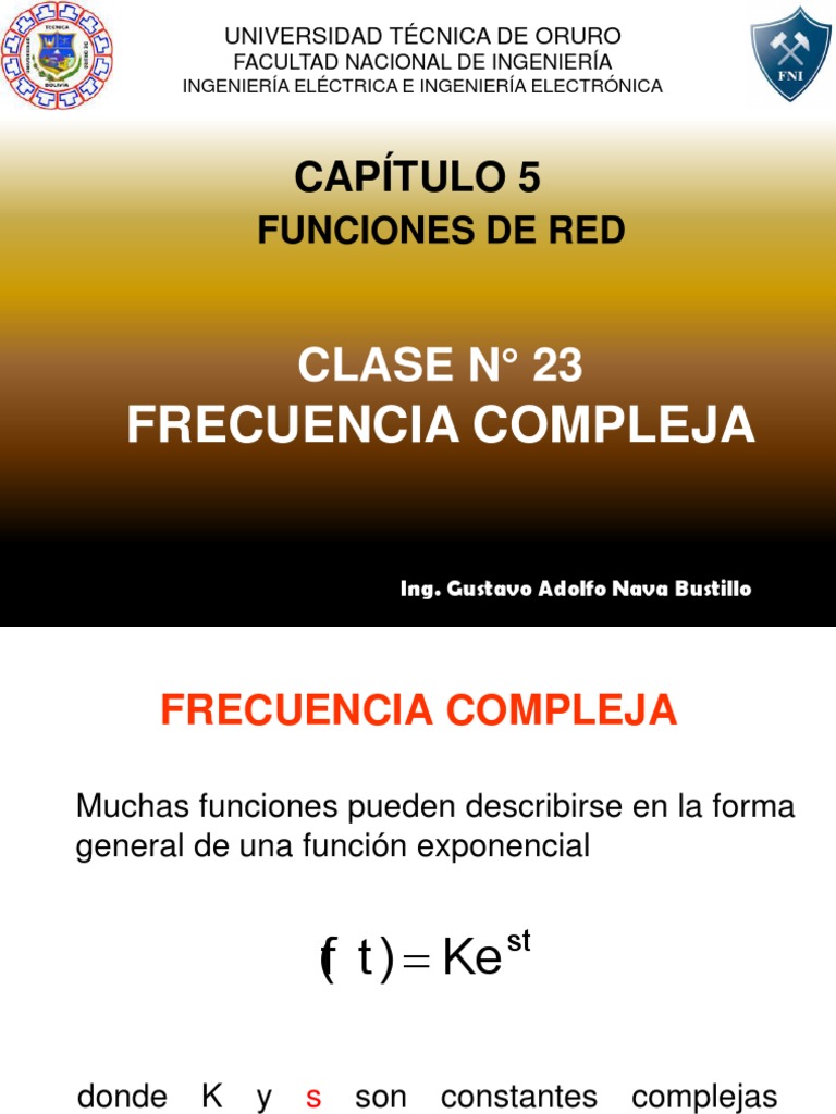 Clase #23 Frecuencia Compleja y Funcion de Impedancia | PDF ...