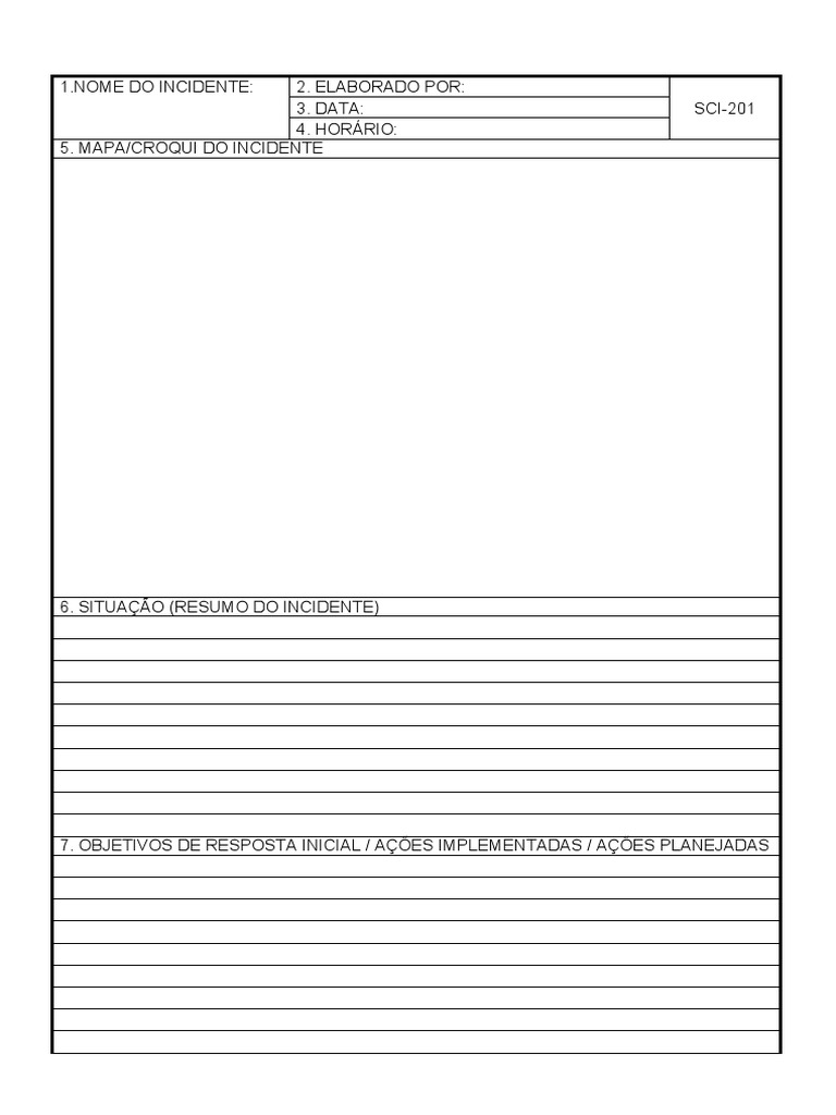 Formulario SCI 201 Espaço Confinado | PDF