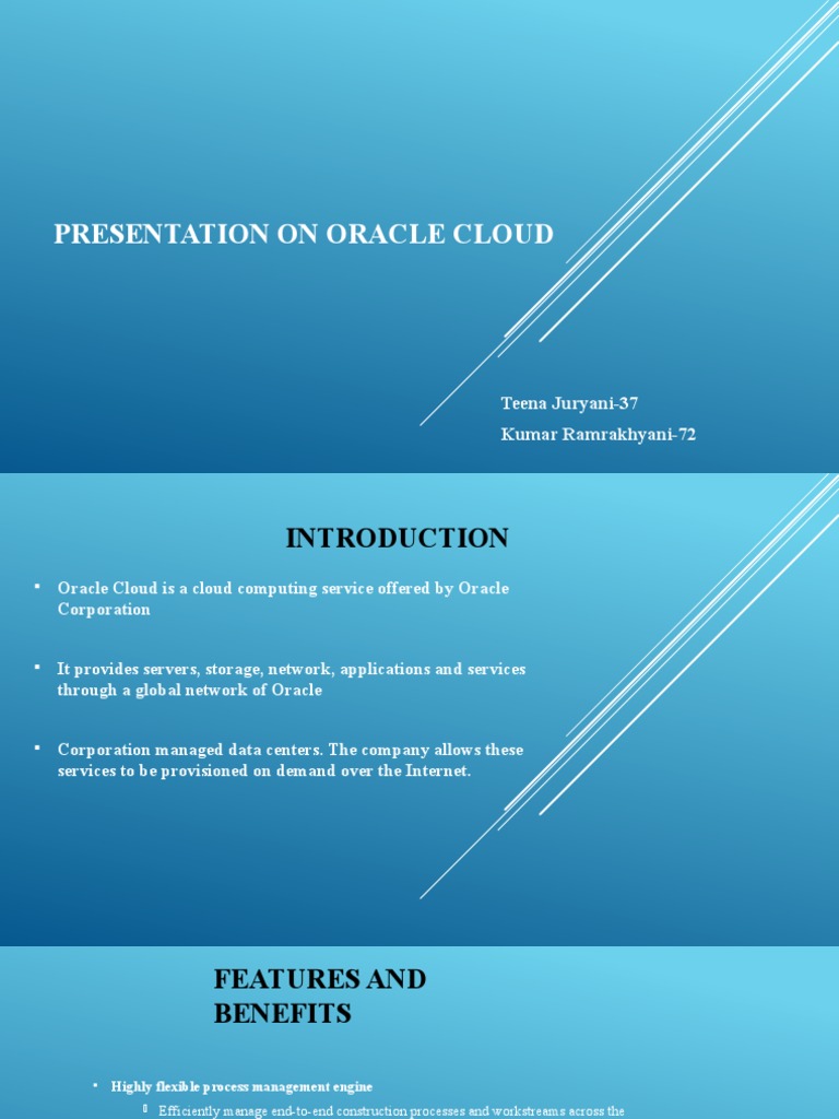 Presentation On Oracle Cloud | PDF | Cloud Computing | Software As A Service