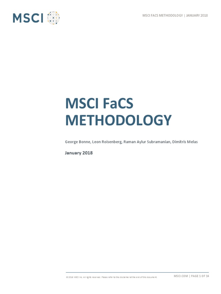 MSCI FaCS Methodology | PDF | Stock Market Index | Investing