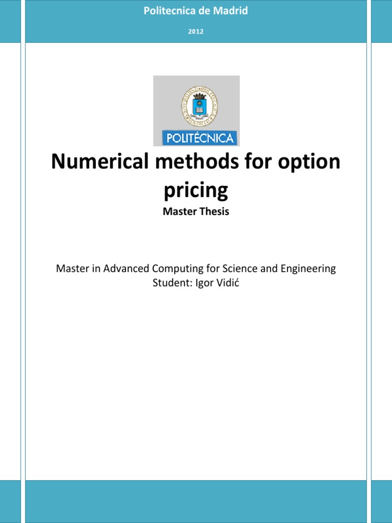 Finite Difference Pricing Pdf Option Finance Black Scholes Model