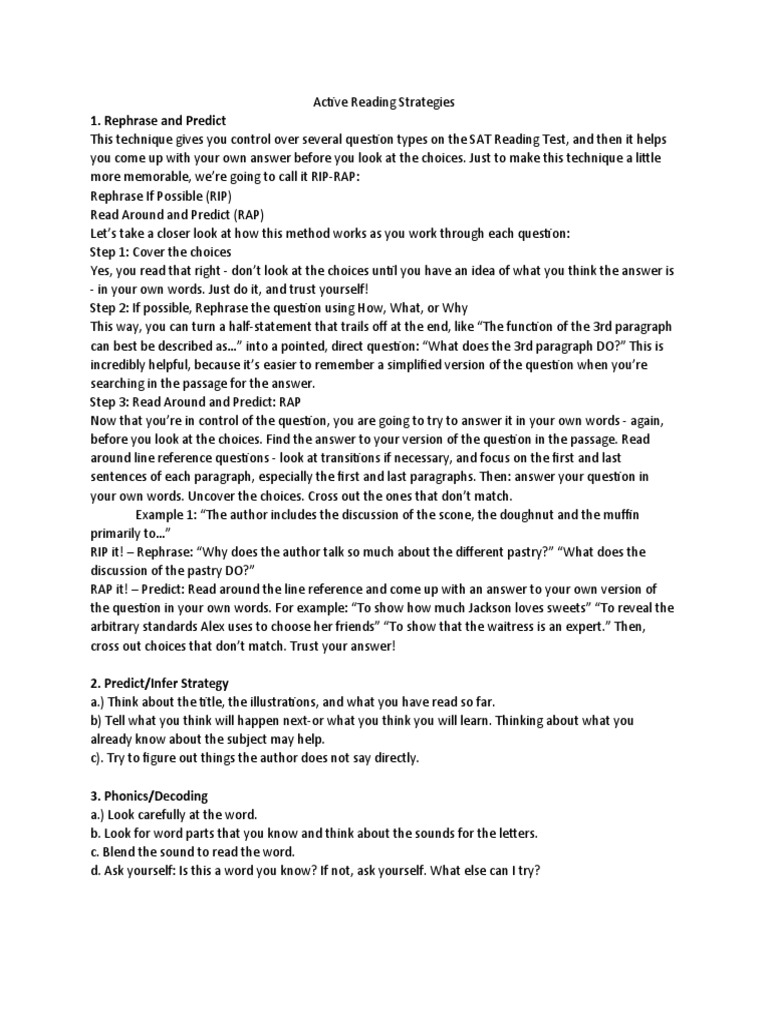 Active Reading Strategies | PDF | Human Communication | Learning