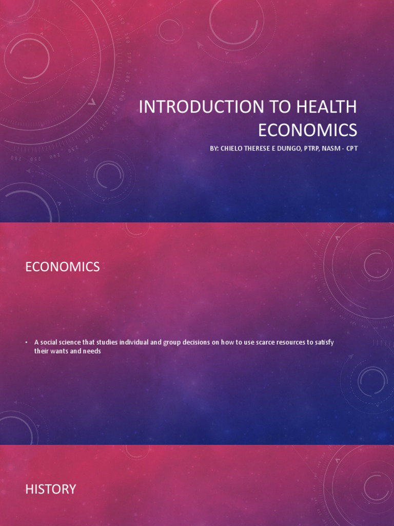 Health Economics Ppt