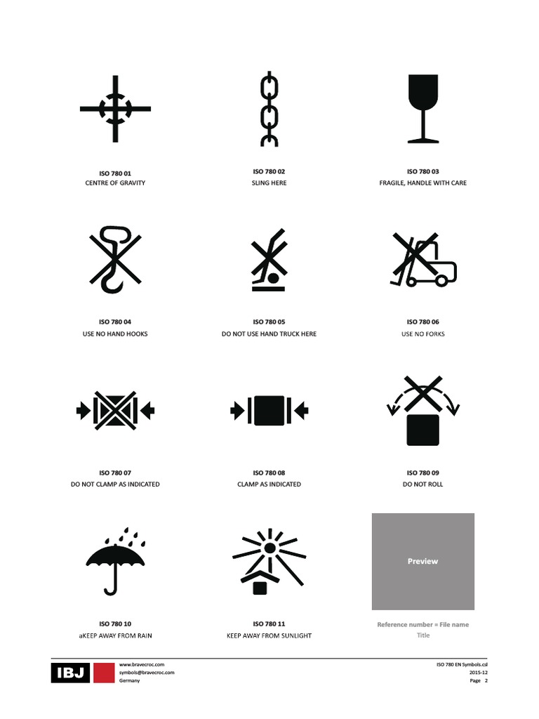 ISO 780 EN Symbols | PDF
