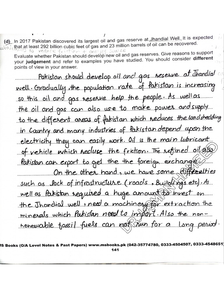 Geography 6 Mark Question Examples. | PDF