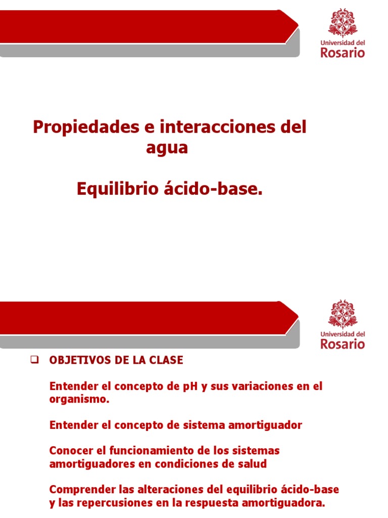 (1-2023) Propiedades Del Agua y Equilibrio Ã¡Cido-base | PDF | Solución tampón | Ciencias fisicas