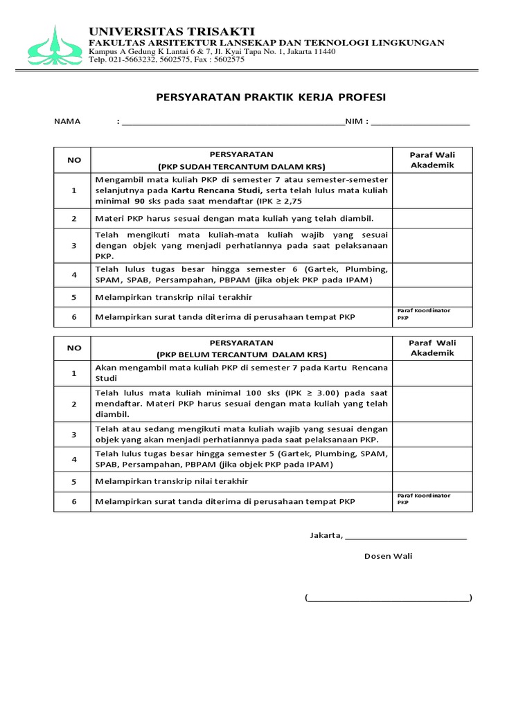 Form Persyaratan PKP | PDF