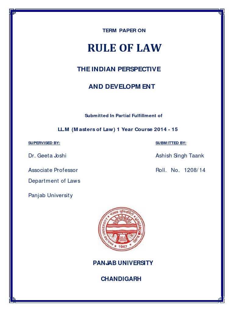 Rule of Law: Indian Perspective Analysis | PDF | Rule Of Law | Magna Carta