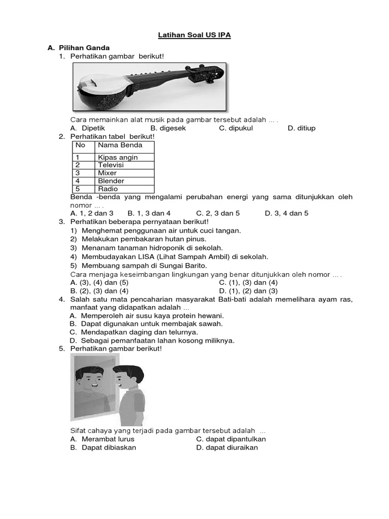 Latihan Soal US IPA | PDF