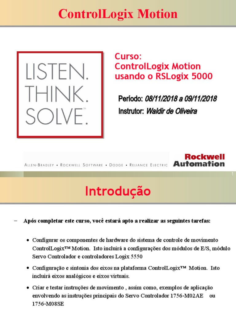 2° Estuda ControlLogix Motion | PDF | Aceleração | Programas
