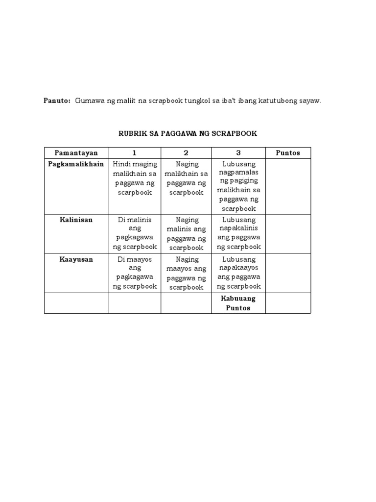 Performance Task # 1 Arts | PDF