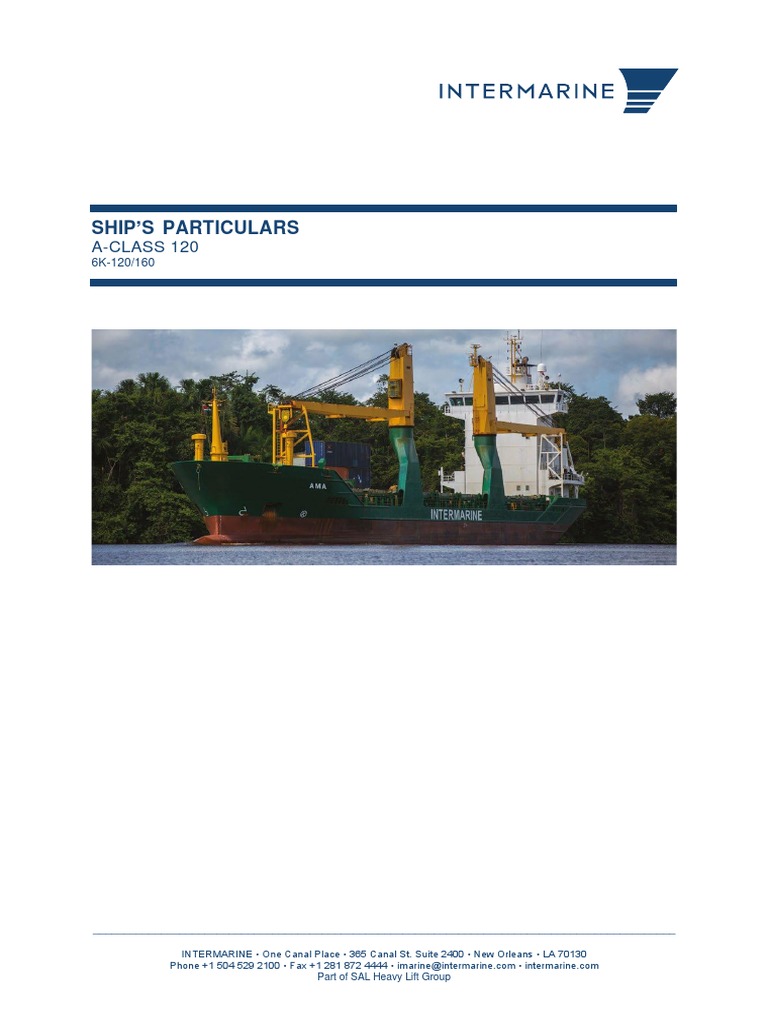 A-Class 120 Roro Ship Specifications | PDF | Ships | Transport