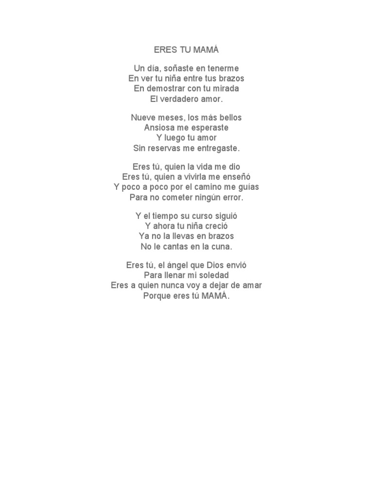 Eres Tú, Mamá: Poema de Amor | PDF