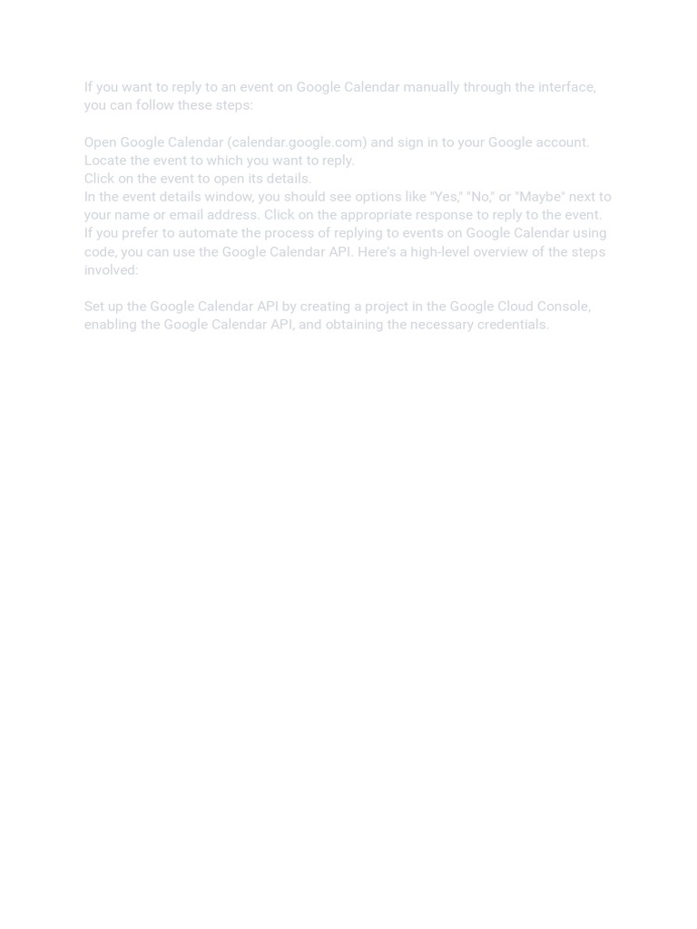 Reply To An Event On Google Calendar | PDF | Finance & Money Management