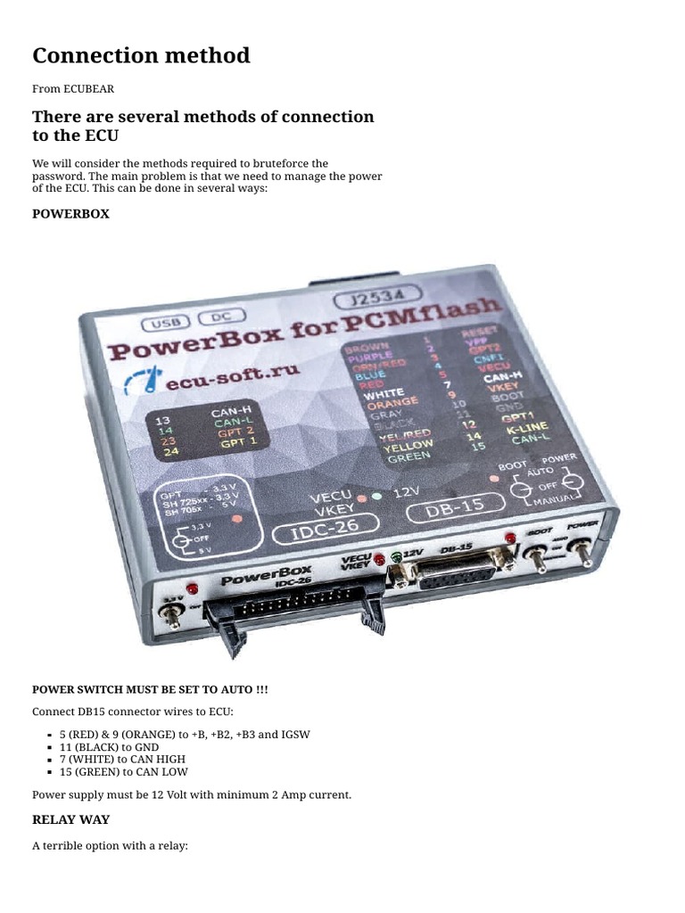 Connection Method - ECUBEAR | PDF