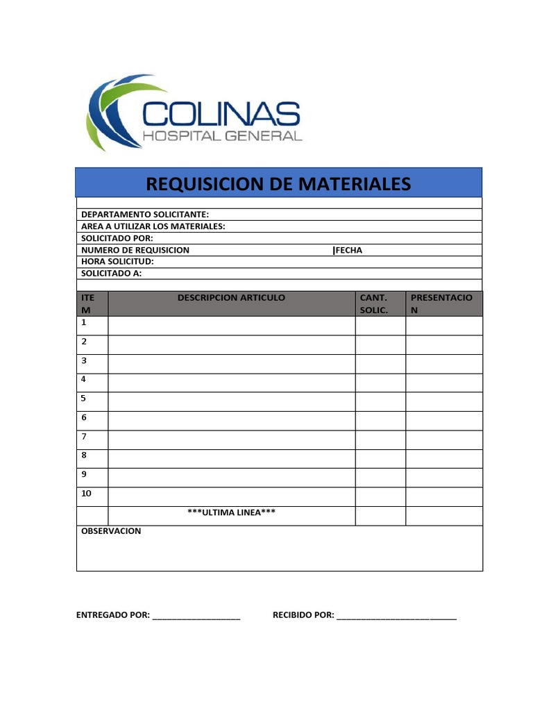 Plantilla de Pedidos de Materiales e Insumos A Compras | PDF