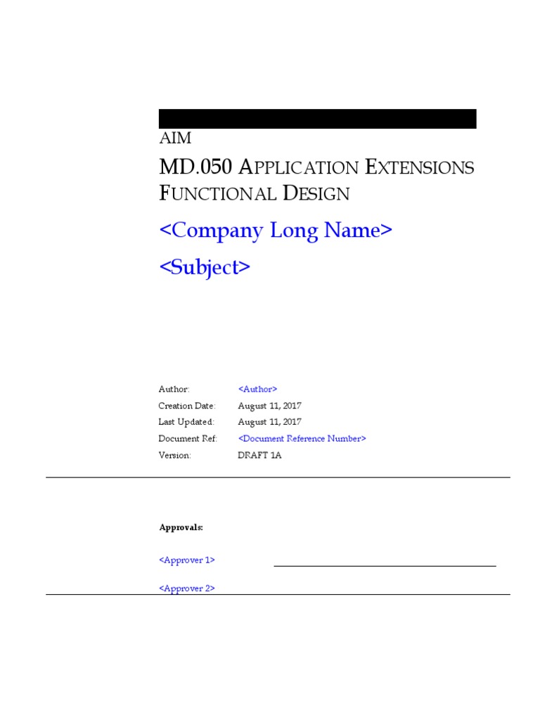 MD050 Application Extensions Functional Design | PDF | Computer Program | Programming