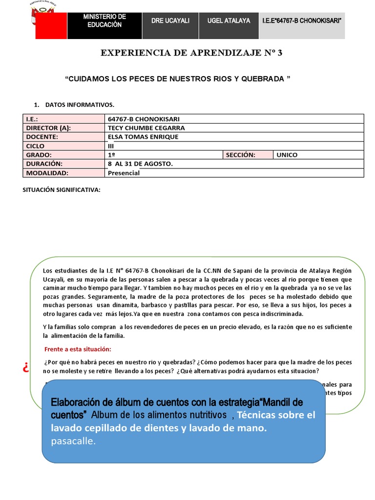 Experiencia de Aprendizaje - #3 - Iii Bimestre 1° Iro | PDF | Información | Aprendizaje