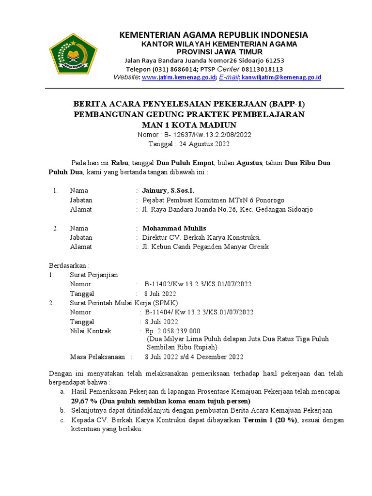 1-Bapp Termin | PDF | Pengelolaan Keuangan & Uang