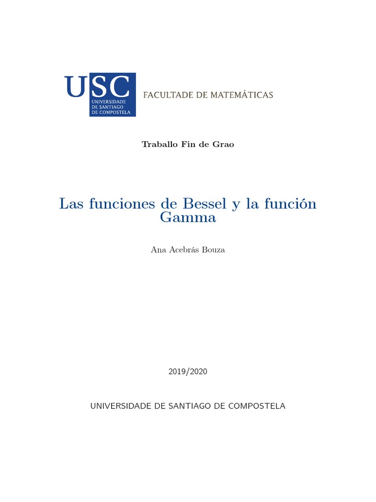 Funciones de Bessel y Gamma | PDF | Ecuaciones | Integral