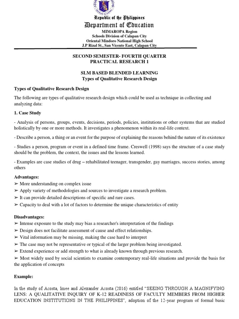 Qualitative Research Designs Guide | PDF | Sampling (Statistics ...