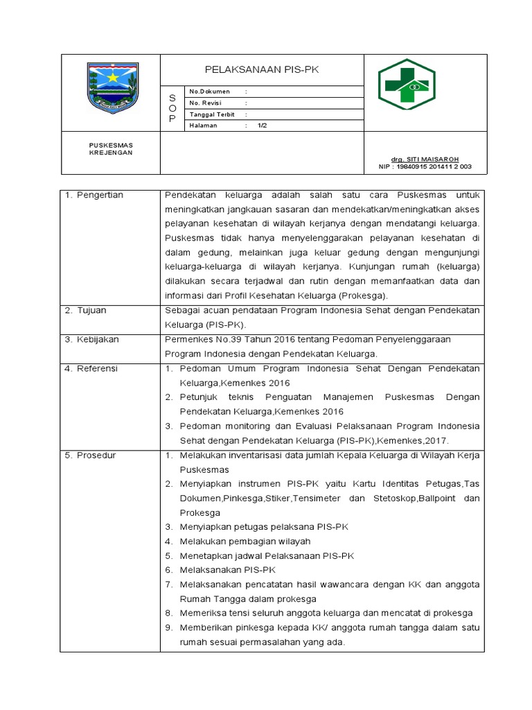 sop pelaksanaan iks | PDF
