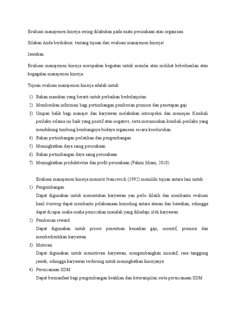 Manajemen Kinerja Disk 7 | PDF