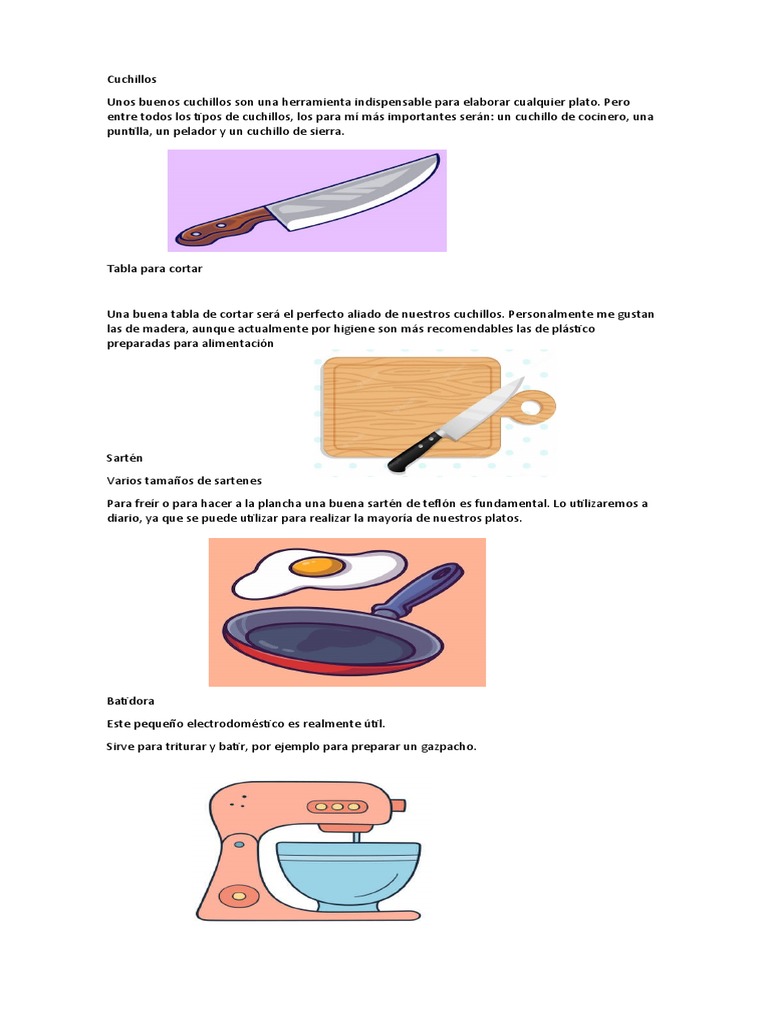 Herramientas Esenciales de Cocina | PDF | Cuchillo | Herramientas