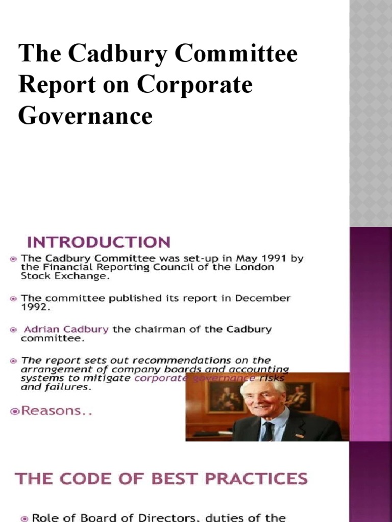 Cadbury Committee | PDF | Sarbanes–Oxley Act | Audit