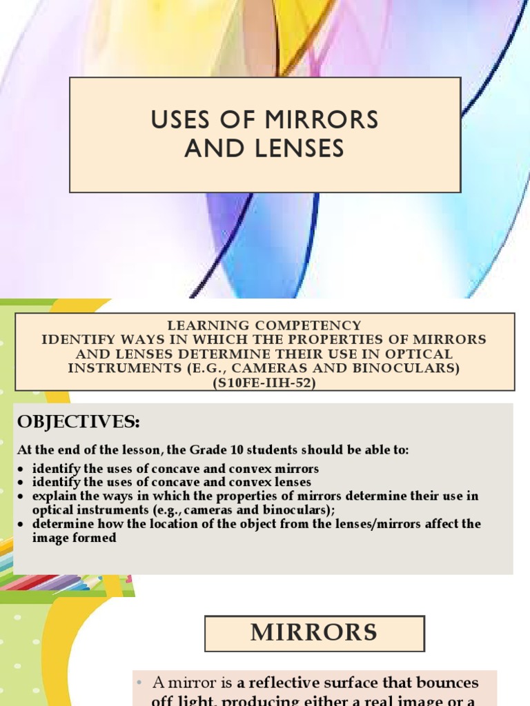 Mirrors and Lenses for Grade 10 | PDF | Mirror | Optics