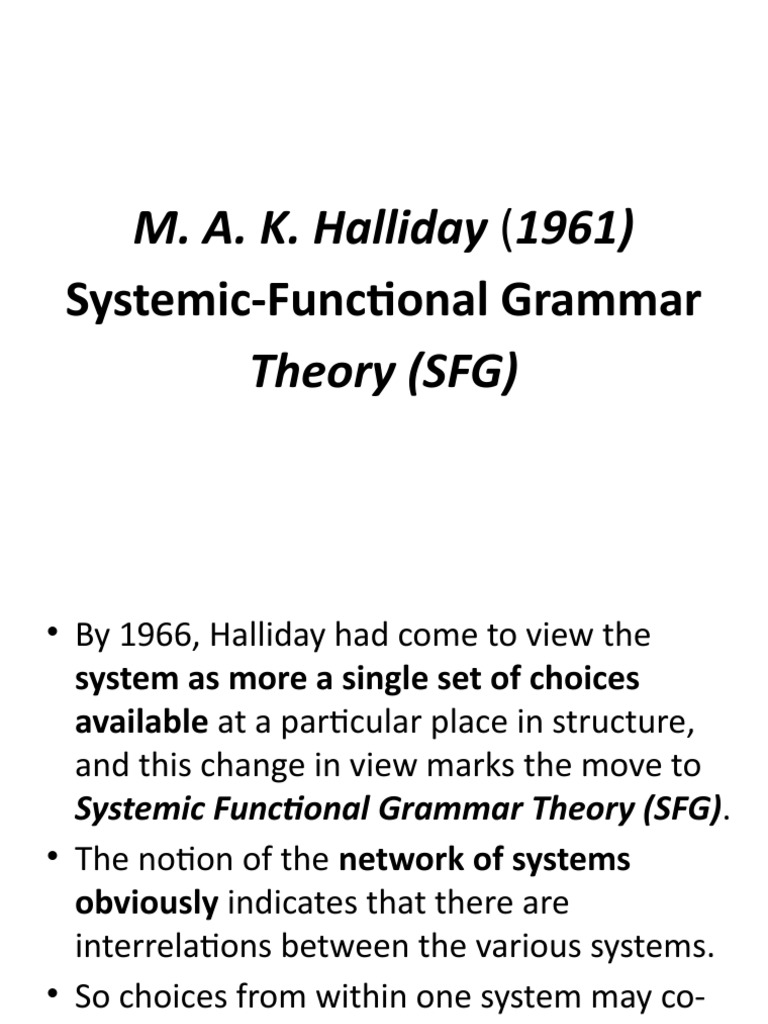 Session 6 Halliday Systemic Functional Grammar Theory | PDF | Syntax ...