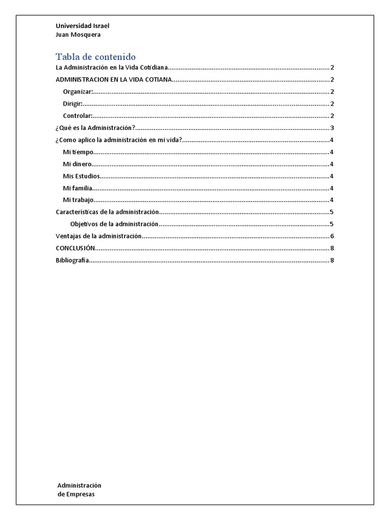 Tabla de Contenido | PDF | Planificación | Liderazgo